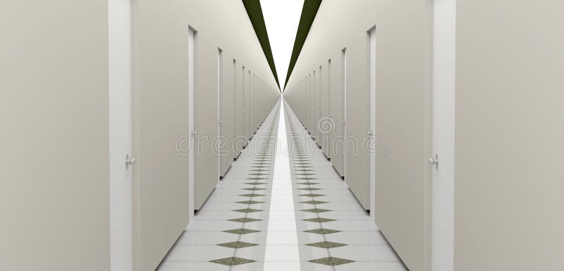 Endless hallway stock illustration. Illustration of reflection - 25927620