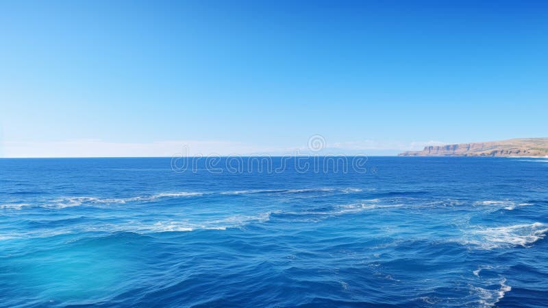 Endless Horizon Panoramic Sea and Sky with Infinite White Clouds ...