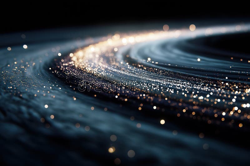 Planetary Rings Stretch Across Space Viewed from Satellite in Low Orbit ...