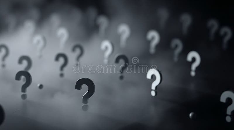 Endless Inquiries: Questions Floating in Darkness. AI Generated Stock ...