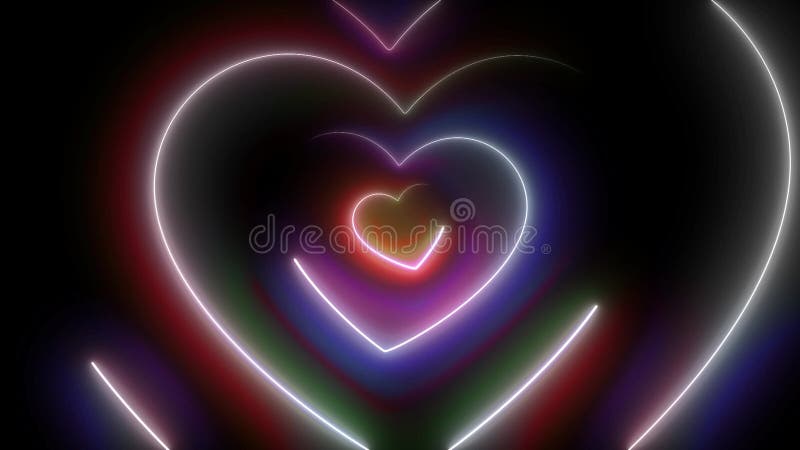 An Endless Loop of Animated Glowing Hearts. Stock Footage - Video of ...