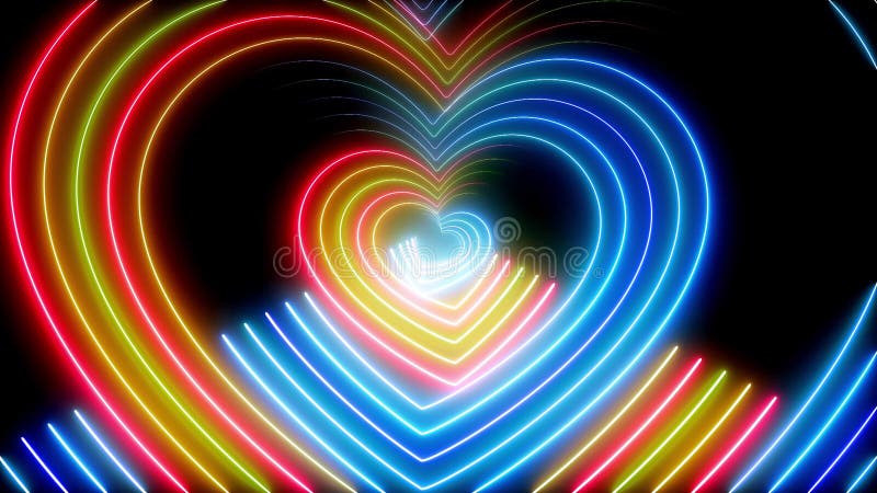 An Endless Loop of Animated Glowing Hearts. Stock Video - Video of ...