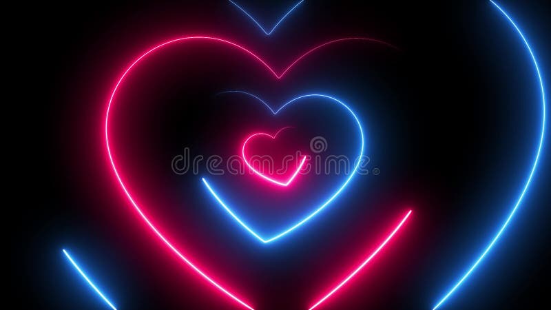 An Endless Loop of Animated Glowing Hearts. Stock Footage - Video of ...