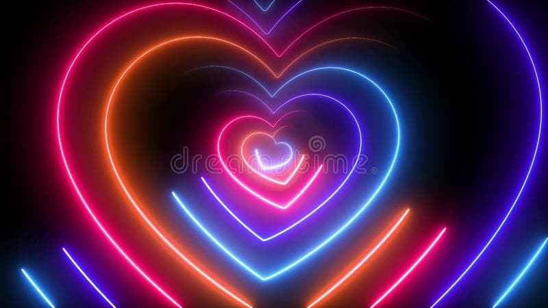 An Endless Loop of Animated Glowing Hearts. Stock Footage - Video of ...