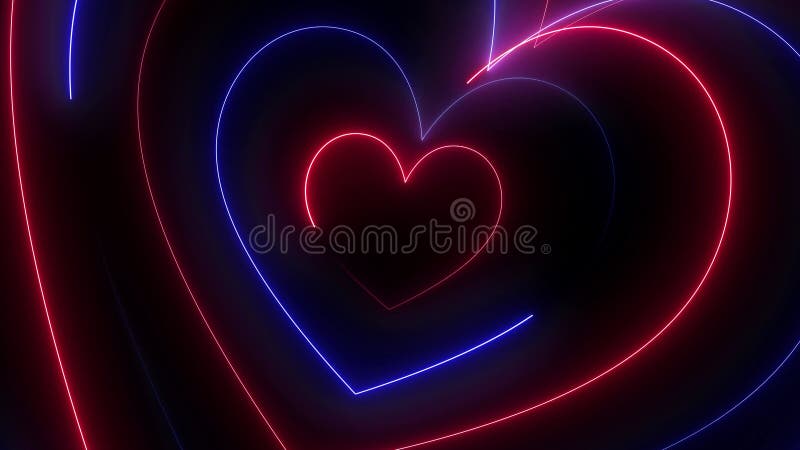 An Endless Loop of Animated Glowing Hearts. Stock Footage - Video of ...