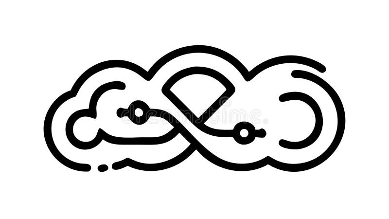 Endless Loop Cloud Computing, Continuous Data Flow, Infinite Storage, Vector Design Generative ...