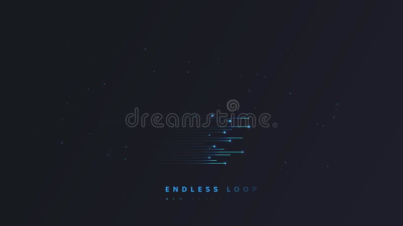 Endless Loop Concept. Moving Banner with Neon Curved Lines. Template ...