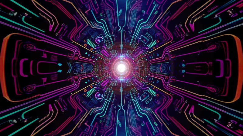 An Endless Loop of a Cyber Space Age Tunnel. Stock Video - Video of ...
