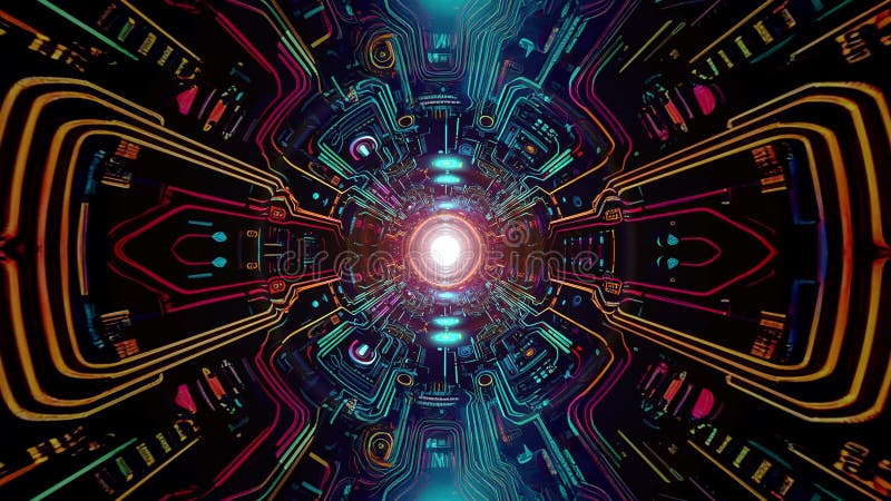 An Endless Loop of a Cyber Space Age Tunnel. Stock Video - Video of ...