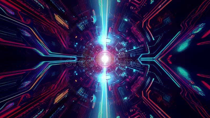 An Endless Loop of a Cyber Space Age Tunnel. Stock Footage - Video of ...