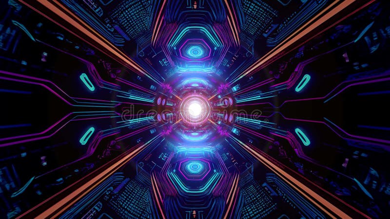 An Endless Loop of a Cyber Space Age Tunnel. Stock Video - Video of ...