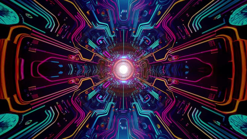 An Endless Loop of a Cyber Space Age Tunnel. Stock Video - Video of ...