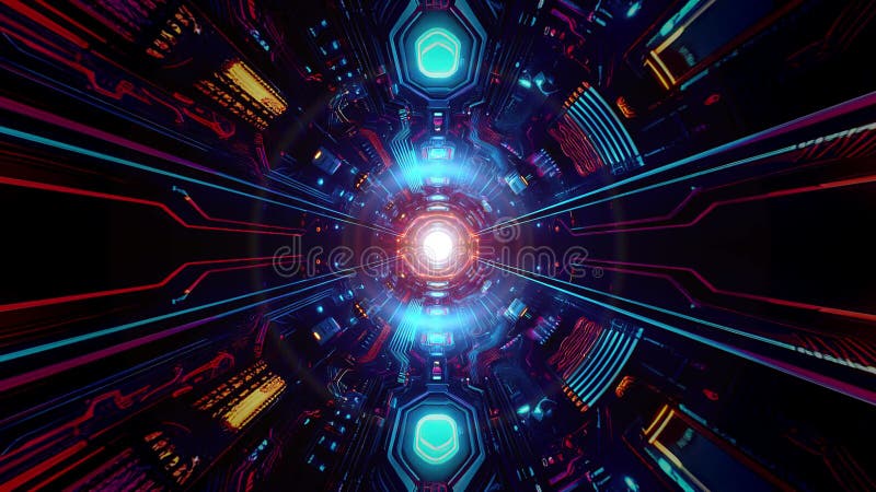 An Endless Loop of a Cyber Space Age Tunnel. Stock Footage - Video of ...