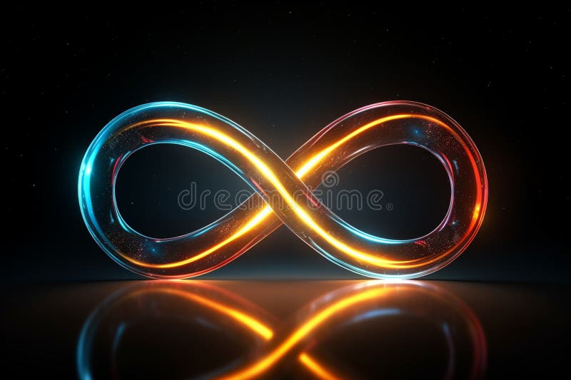 Endless Loop Glowing Neon Infinity Symbol Underlines Eternal ...