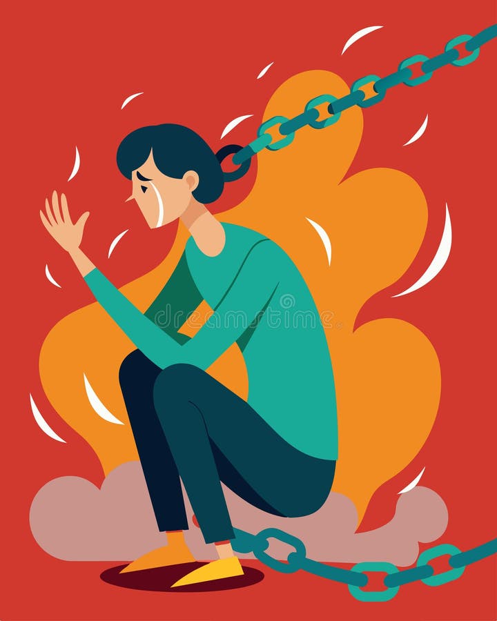 An Endless Loop of Stress Chains Engulfing a Person Rendering Them ...