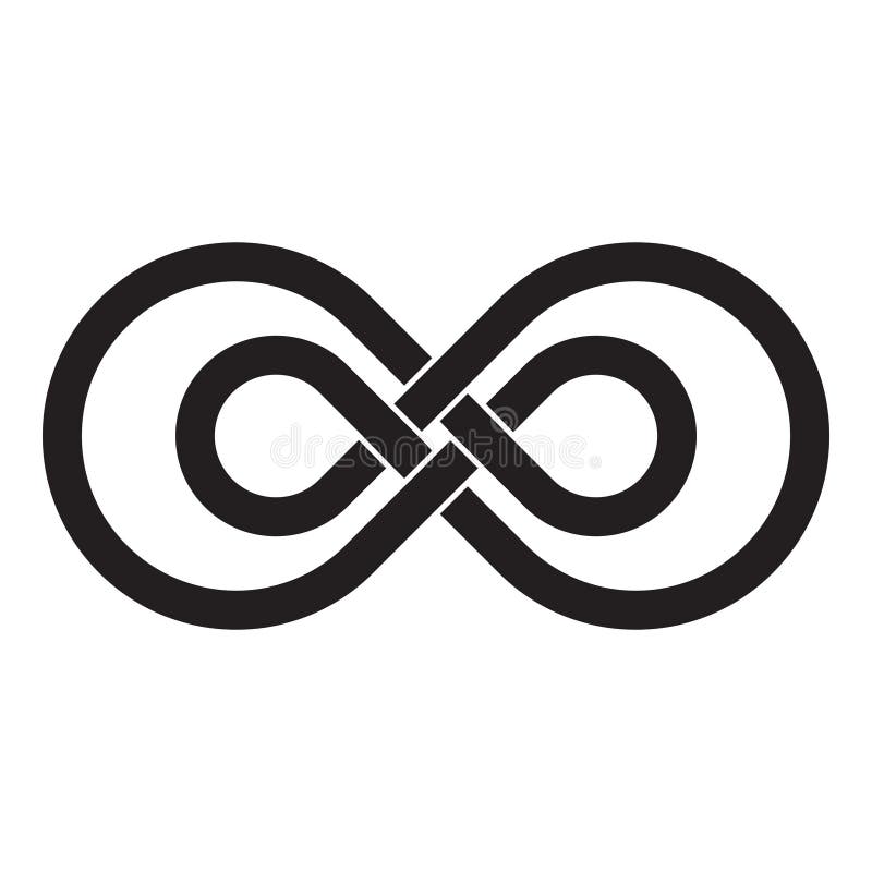 Endless Loop Symbol. Monochrome Infinity Sign. Interlocked Circle Motif ...