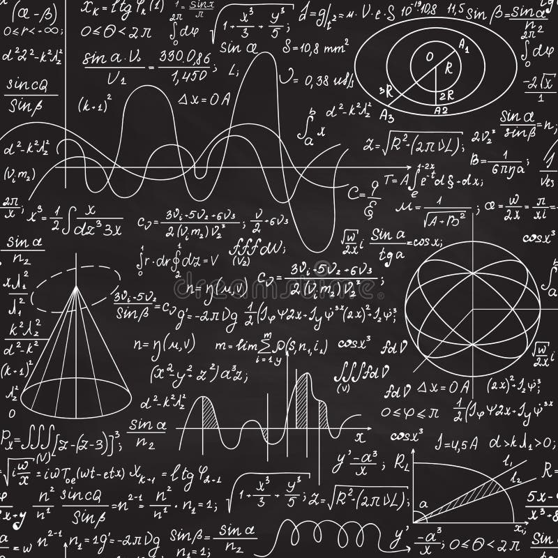 Endless Mathematical Texture with Geometrical Figures, Plots and ...