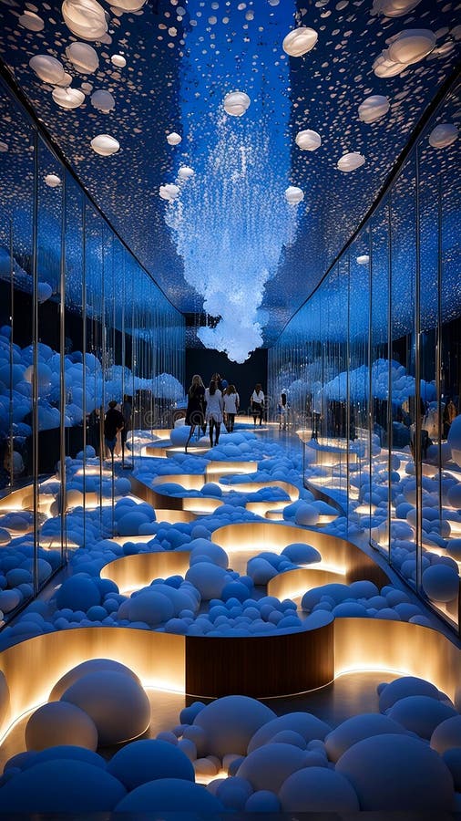 Endless mirror hallway stock illustration. Illustration of portal ...