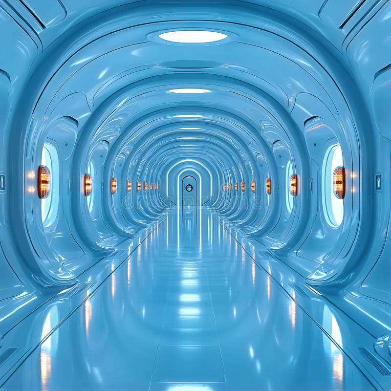 Endless Mirror Room with Neon Lights Stock Photo - Image of generated ...