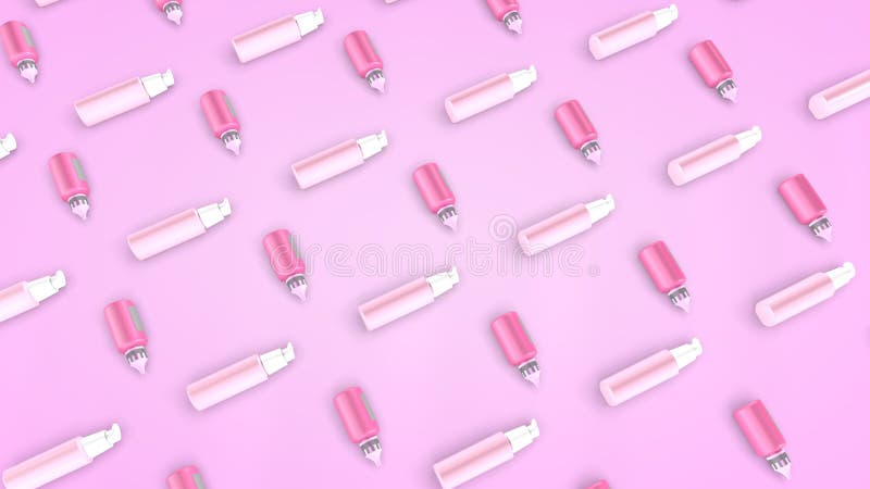 Endless Movement of Cosmetic Bottles, Advertising Background. 3D ...