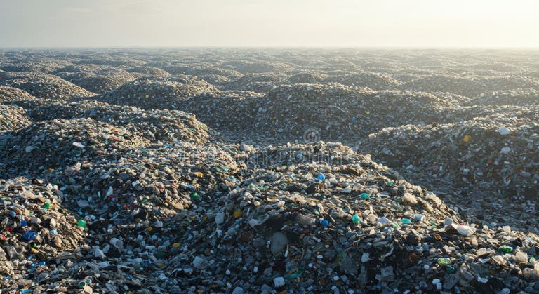 Endless Ocean of Plastic Waste Highlighting Environmental Pollution ...