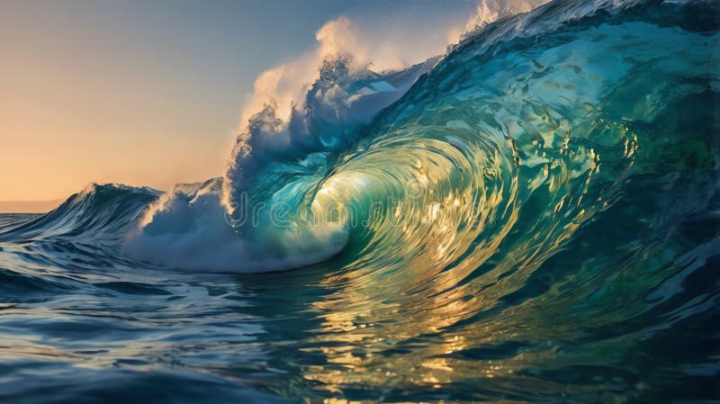 An Endless Ocean Where Waves Represent Human Emotions, Rising As ...