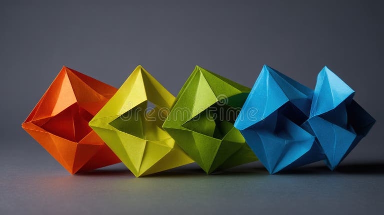 Endless Origami Folding Animation Loop Stock Illustration ...