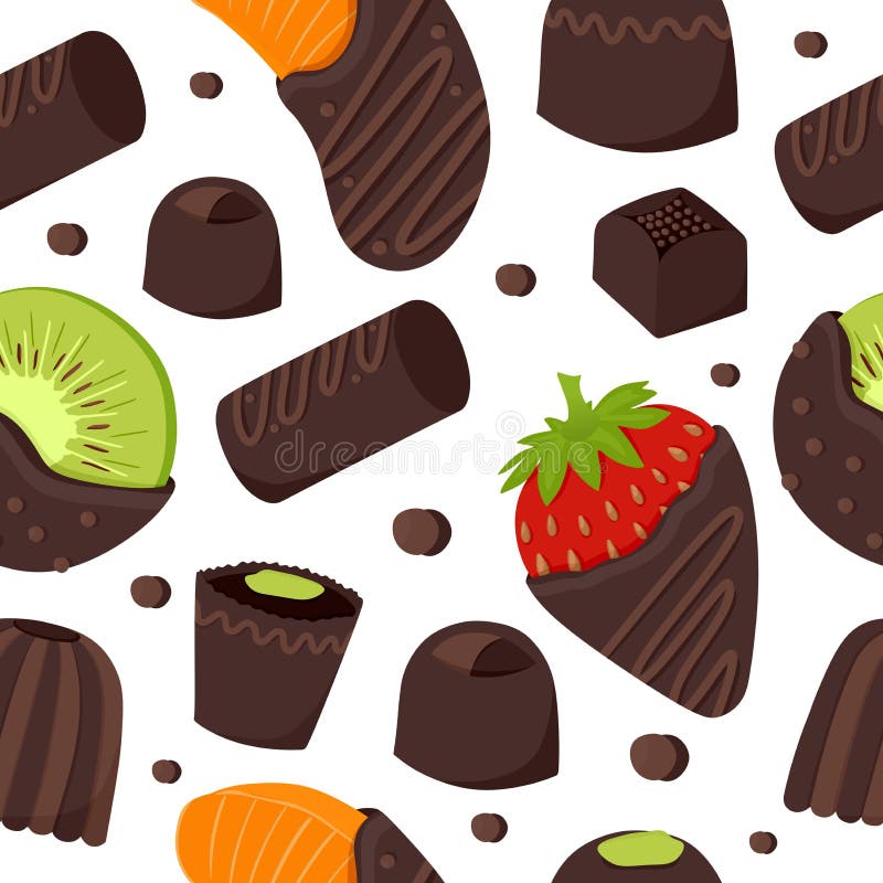 An Endless Pattern of Chocolate-covered Fruits and Chocolate-covered ...