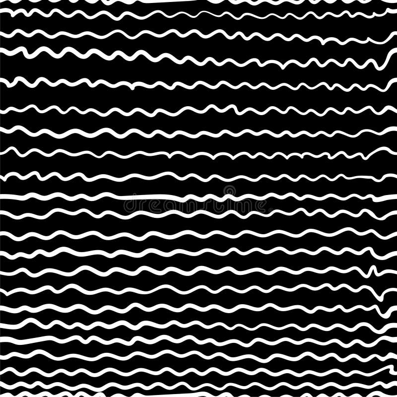 Endless Pattern of Crooked Ink Horizontal Lines on a White Square ...