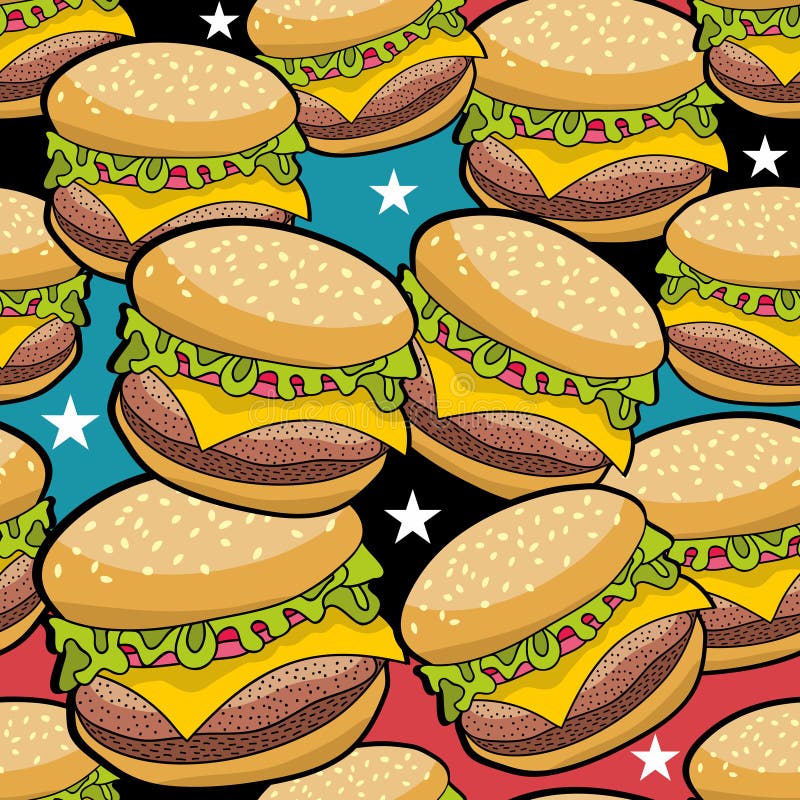 Fast Food Repeating Pattern Stock Illustrations – 831 Fast Food ...
