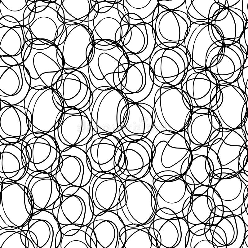 Endless Pattern of Hand Drawn Doodles of Rings, Springs, Circles Stock ...