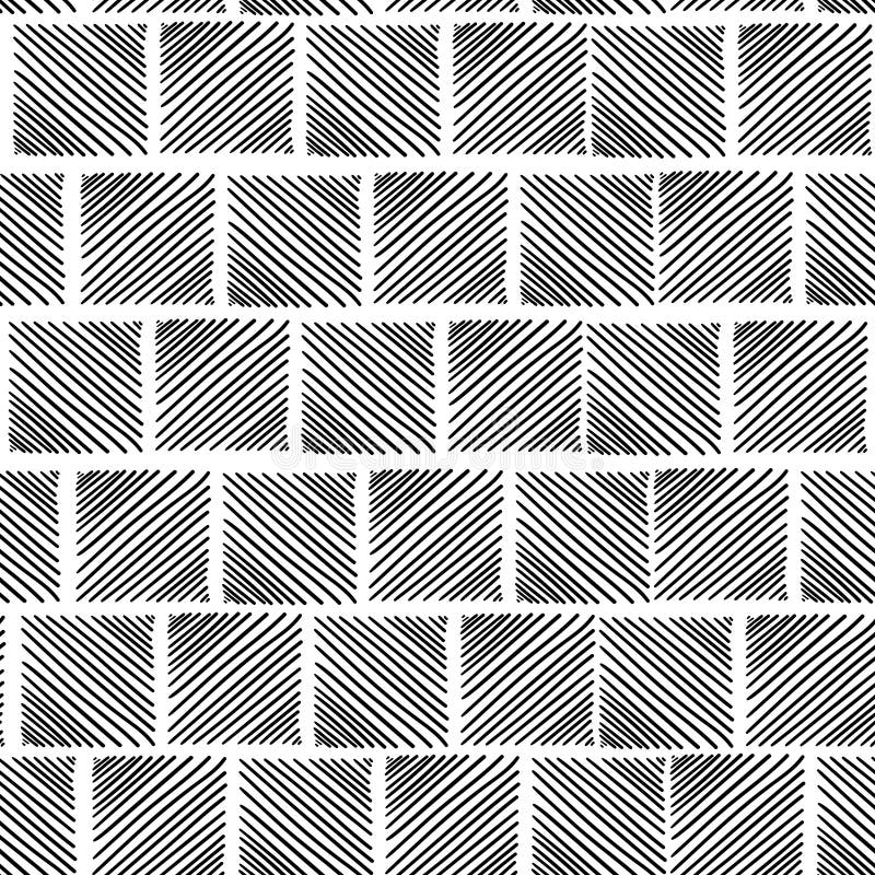 An Endless Pattern of Squares with Hand-drawn Diagonal Stripes on White ...