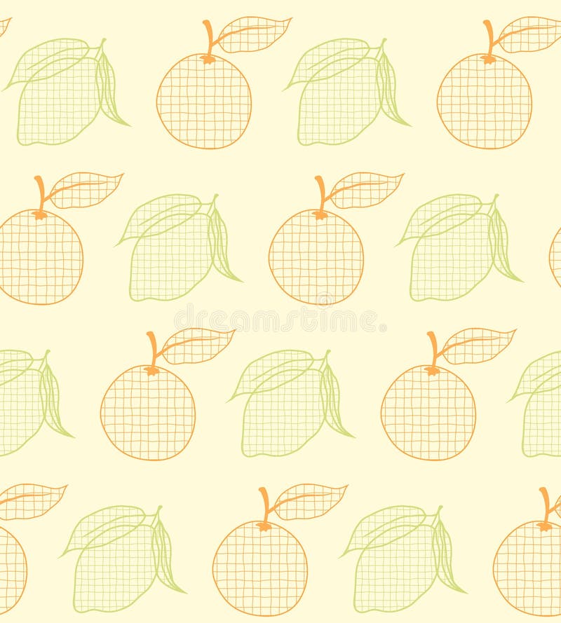 Oranges and Lemons with Gauze Texture Repeat Pattern Stock Vector ...