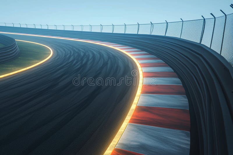 Endless Perspective 3D Rendering of International Race Track Stretches ...