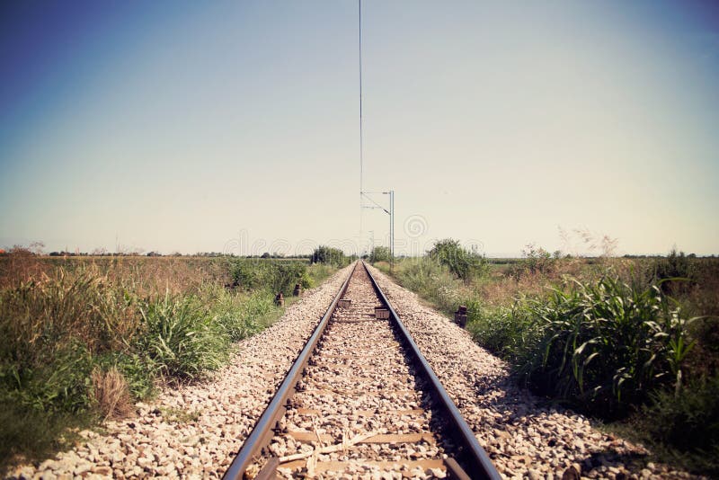 Endless railway track stock image. Image of path, freight - 9312713