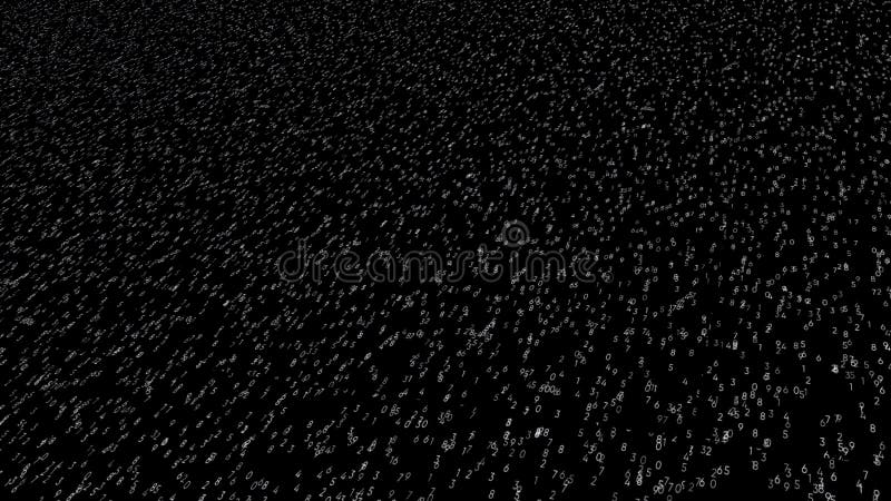 Endless quantity of numbers flying and blinking in digital space ...