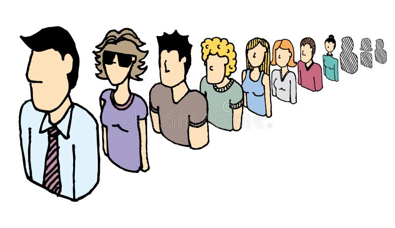 Endless Queue of Businessmen Stock Illustration - Illustration of ...