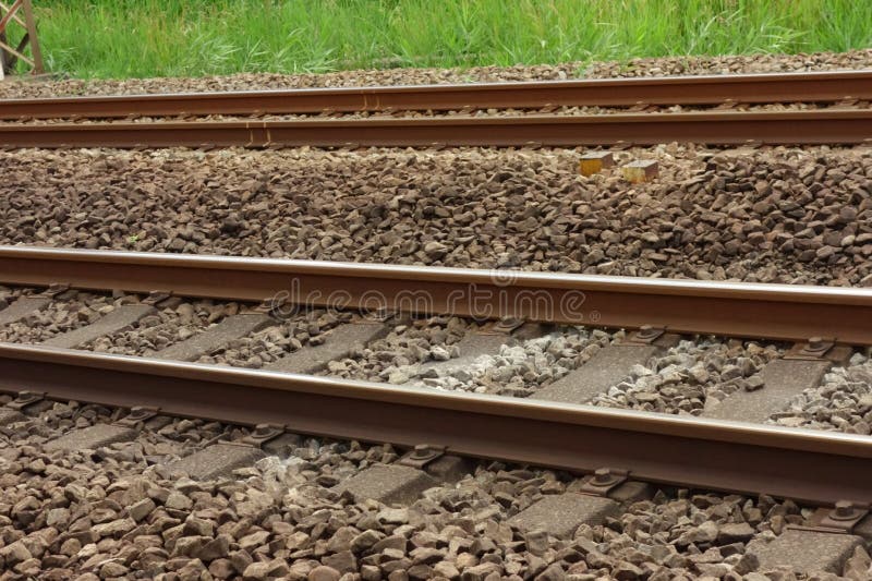 An endless railroad track stock photo. Image of objects - 173687596