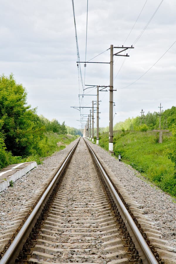 Endless railway track stock image. Image of perspective - 9312713