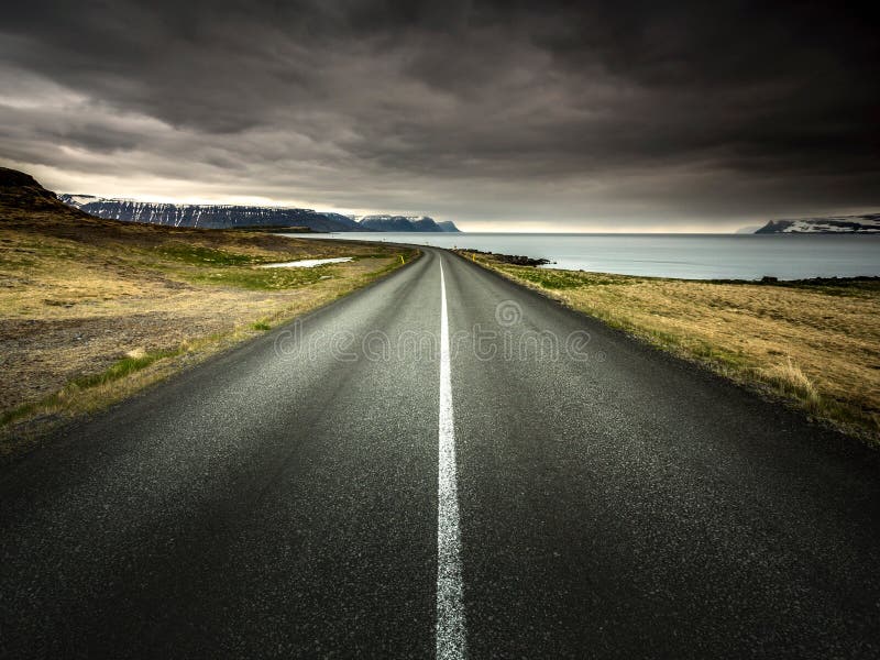 Endless road stock image. Image of iceland, landscape - 80960287