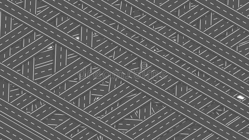 Endless Road Intersections in Abstract Urban Layout Stock Footage ...