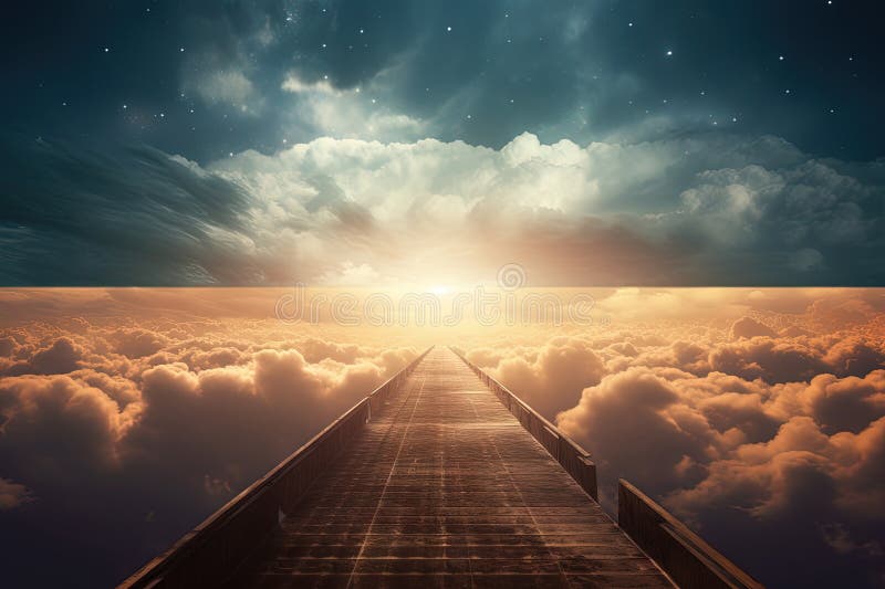 Endless Road To Heaven: a Pathway To Eternity. Stock Illustration ...