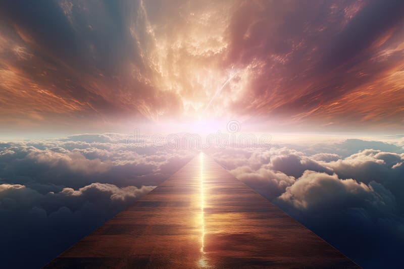 Endless Road To Heaven: a Pathway To Eternity. Stock Illustration ...
