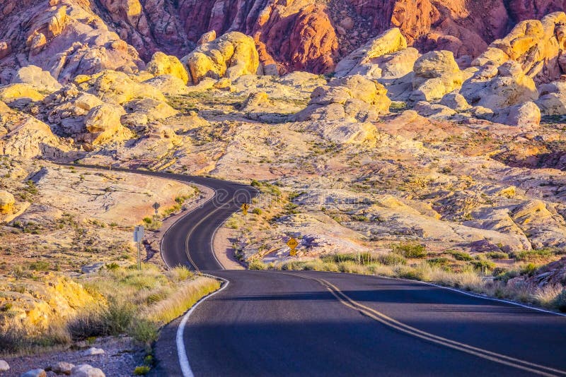 Endless Roads through the Desert of Nevada Stock Image - Image of ...