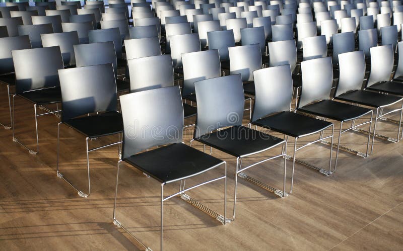 Endless Rows of Chairs in a Modern Conference Hall Stock Image - Image ...