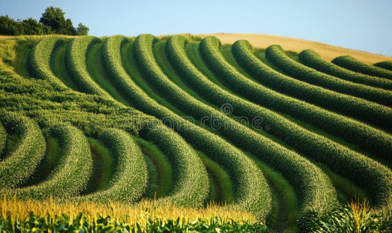 Endless Rows of Corn, Farm Landscape Stock Photo - Image of field ...