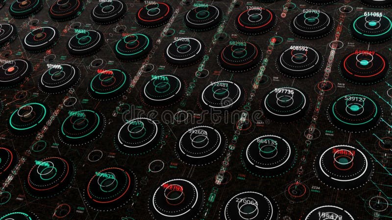 Endless Rows of Representated Data in Digital View, Seamless Loop ...