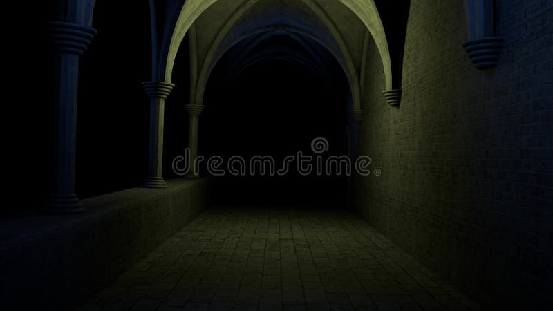 Scary Medieval Church at Night. 3d Rendering. Stock Footage - Video of ...