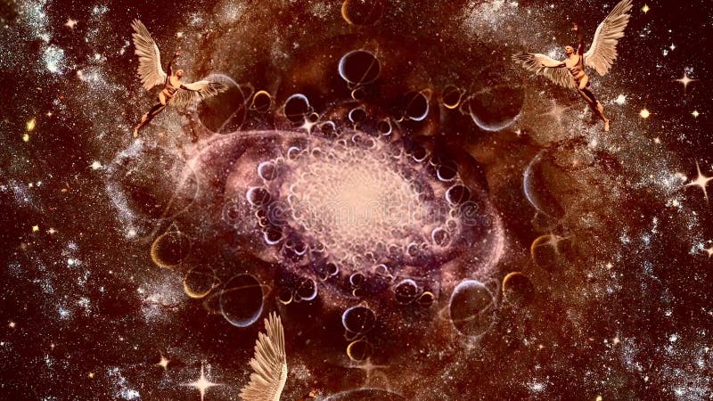 Endless Space. Winged Men Represents Angels Stock Video - Video of ...