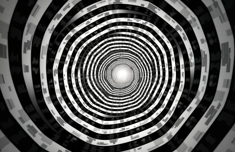 Endless Spiral Design Creates Hypnotic Visual Effect. Abstract Black ...